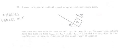 Solved A A Mass Is Given An Initial Speed Vu Up An Chegg