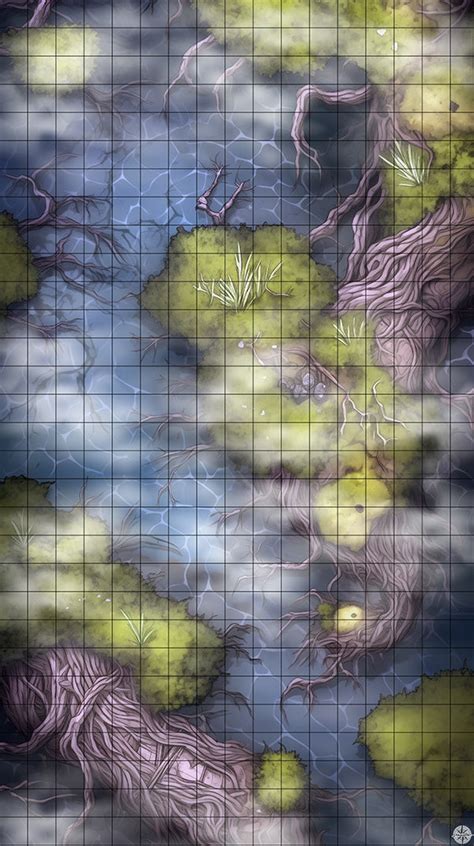 Dismal Swamp Battlemap Ttrpg Map For Dandd And Roll20 Mistcharter Maps