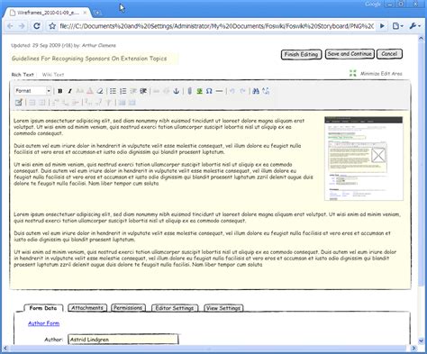 Wireframeseditscreen