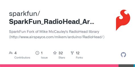 Github Sparkfun Sparkfun Radiohead Arduino Library Sparkfun Fork Of Mike Mccauley S Radiohead
