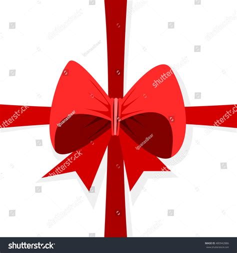 Red Ribbon Bow On White Background Stock Vector Royalty Free