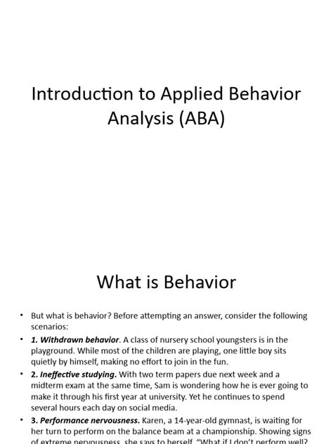 Introduction To Applied Behavior Analysis Aba 29092022 025909pm Pdf