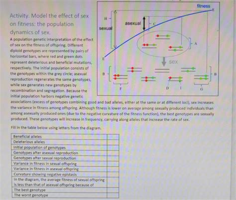 Solved Fitness Asexual E Activity Model The Effect Of Sex