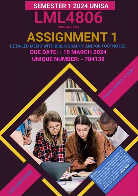 Lml4806 Assignment 1 Memo Semester 1 2024 Unisa Due Date 15