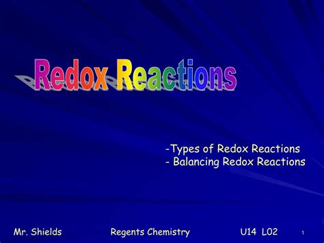 PPT Redox Reactions PowerPoint Presentation Free Download ID 4503081