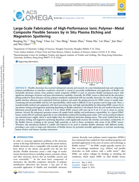 Pdf Large Scale Fabrication Of High Performance Ionic Polymermetal Composite Flexible Sensors