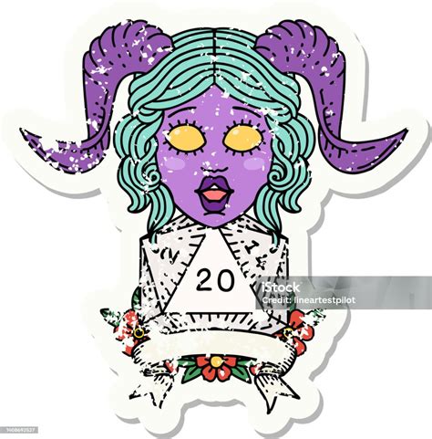 자연스러운 20 D20 롤 일러스트레이션으로 타이플링 굴리기에 대한 스톡 벡터 아트 및 기타 이미지 굴리기 명랑한 문신