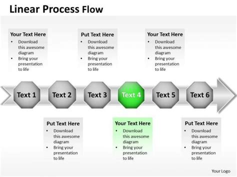 Ppt Linear Flow PowerPoint Theme Proceeding Process Templates
