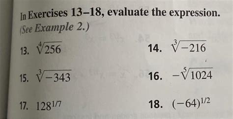solved in exercises 13 18 evaluate the expression see