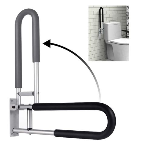 Toilet Grab Bars Bathroom Foldable Handrail Drop Down Toilet Safety