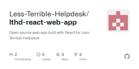 Github Less Terrible Helpdesklthd React Web App Open Source Web App