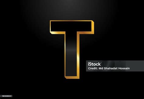 금색과 검은 색 알파벳 T 우아한 골드 컬러 알파벳 벡터 일러스트 레이 션 0명에 대한 스톡 벡터 아트 및 기타 이미지 0명 3차원 형태 금 금속 Istock