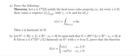 Solved a Prove the following Theorem Let uC Ω satisfy Chegg