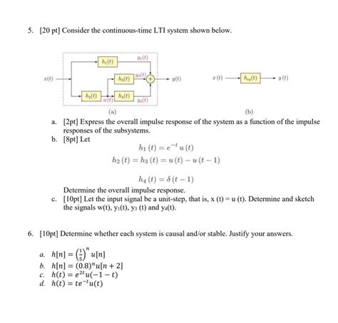 Solved 1 10pt Find The Response Of The Following Systems