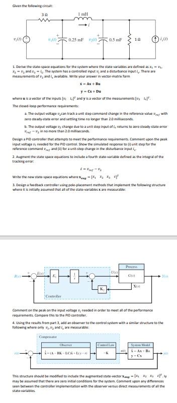 Derive The State Space Equations For The System Where