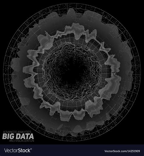 Big Data Grayscale Visualization Royalty Free Vector Image