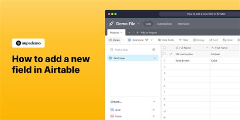 how to add a new field in airtable