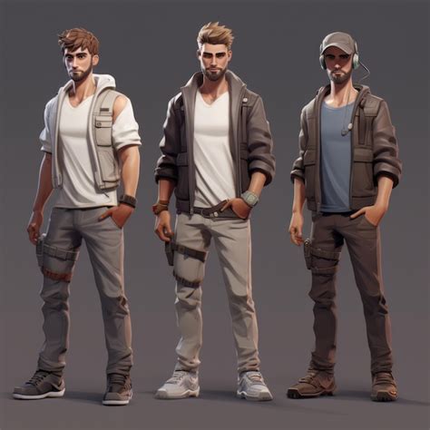 Premium Photo Realistic Yet Stylized Male Game Characters For Casual Games