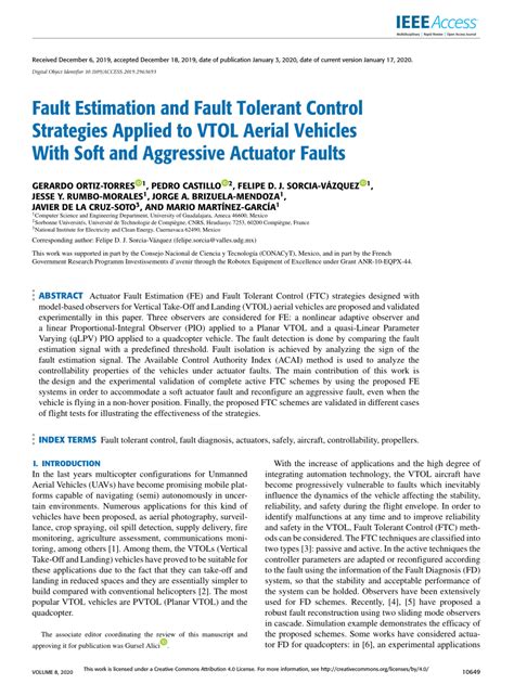 Pdf Fault Estimation And Fault Tolerant Control Strategies Applied To Vtol Aerial Vehicles