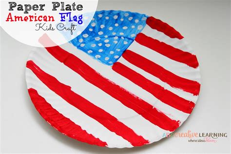 Easy Paper Plate American Flag Craft Celebrating 4th Of July