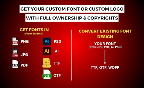 create custom font design otf ttf files and custom font logo by