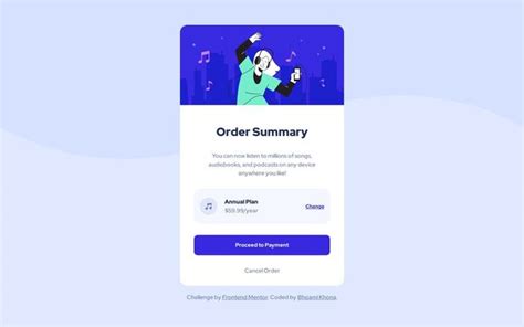Frontend Mentor Order Summary Card Challenge Coding Challenge Solution