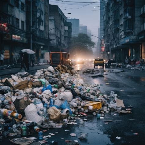 Premium Ai Image Illustration Of A Pile Of Garbage On The Streets Of