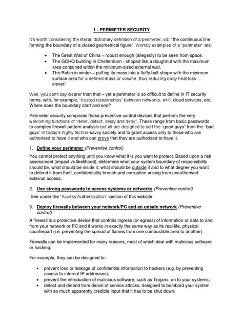 1 Perimeter Security Control Download Free Pdf Information