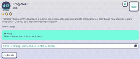 Sekaictf 2023 Ctf Writeup Frog Waf El Injection Waf Bypass