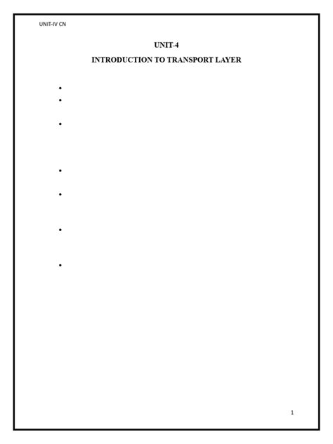 Unit 4 Transport Layer Pdf