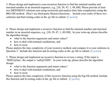 Solved 3 Please Design And Implement A Non Recursion