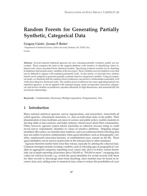rfc data synthesizer pdf regression analysis estimator