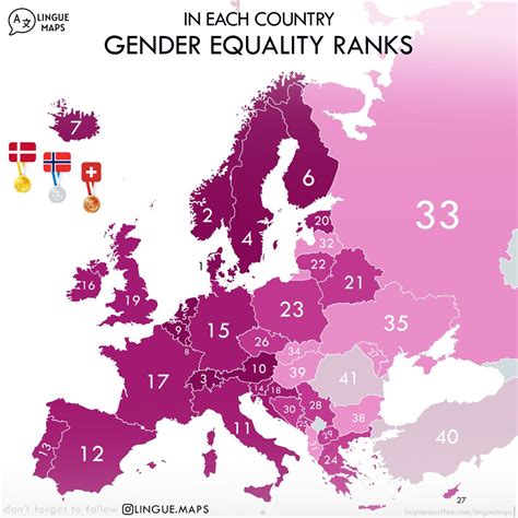 Gender Equality Rankings For Each European Maps On The Web