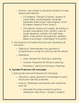 SS Solving Problems Involving D Shapes And D Objects TPT