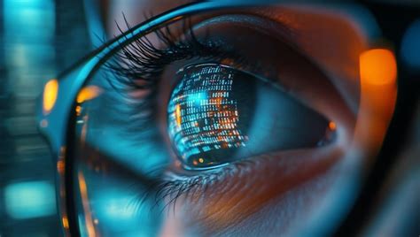 Futuristic Image of Glasses Reflecting Digital Data Visualization with Advanced Coding and ...