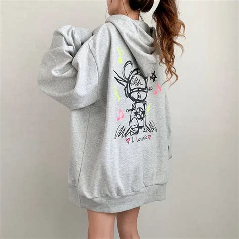 남녀공용 빅사이즈 오버핏 뮤직 곰돌이 후드티