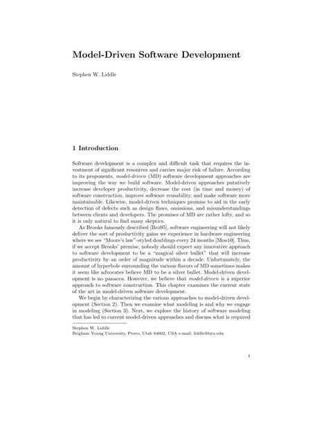 pdf model driven software developmentomg standards uni ed modeling