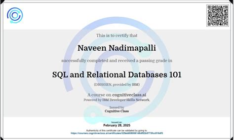 Sql Databases Relationaldatabases Ibm Certification Learning Tech Naveen Nadimpalli