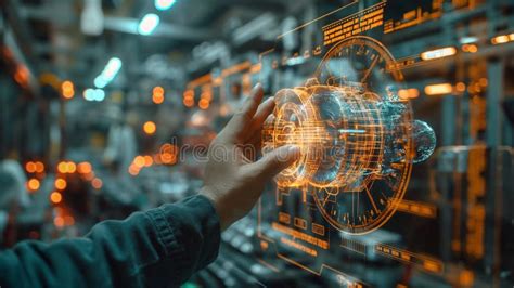 augmented reality interface guiding assembly process digital stock