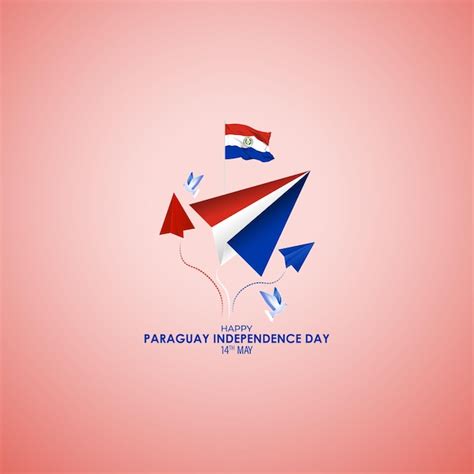 행복 한 독립 기념일 파라과이에 대 한 벡터 일러스트 레이 션 프리미엄 벡터