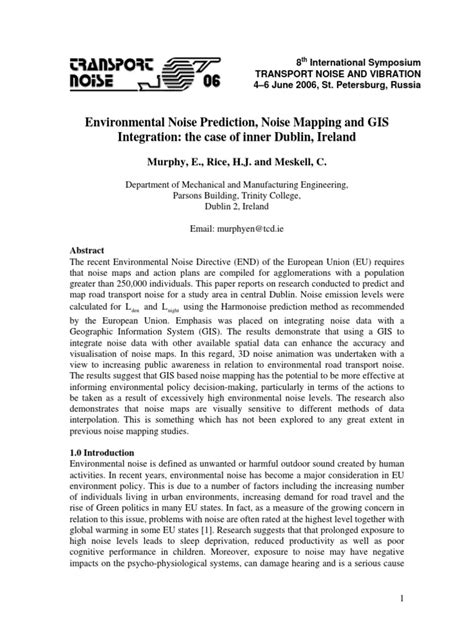 Transport Noise Vibration06 Pdf Pdf Geographic Information System