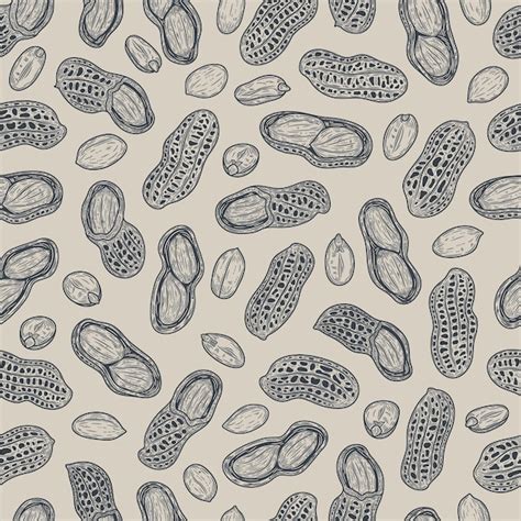 Premium Vector Vector Peanut Shells And Seeds Seamless Pattern