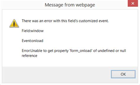 Crm 2013 Contact Form Error Popup