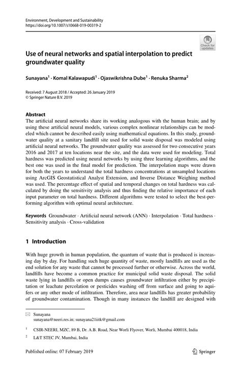 Pdf Use Of Neural Networks And Spatial Interpolation To Predict