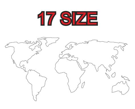World Map Continents Outline Printable