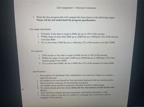 Solved Lab Assignment 1 Selection Constructs 1 Write The