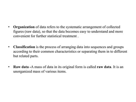 Organisation Of Data PPTX