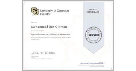Mohammed Bin Othman On Linkedin Completion Certificate For Systems Engineering And Program