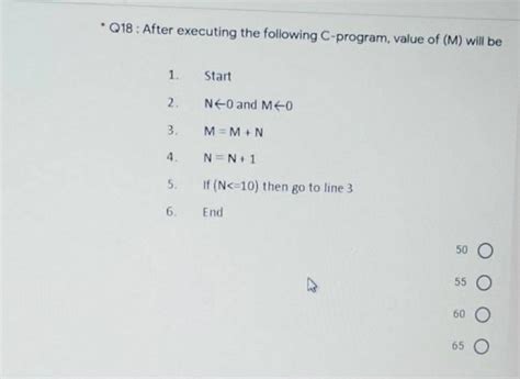 Solved Q18 After Executing The Following C Program Value