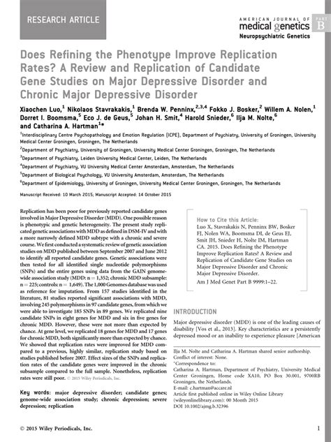 pdf does refining the phenotype improve replication rates a review